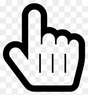 Pointer Clipart Black And White - Hand Cursor White Png - Free ...
