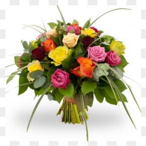 Boquet Of Mixed Colours Roses - Bouquet - Free Transparent PNG Clipart ...