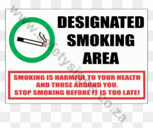 Designated Smoking Area Landscape Sign - Designated Smoking Area Sign ...