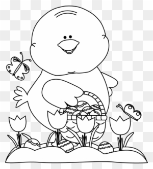 Black And White Chick Inside An Easter Egg - Black And White Easter Egg ...