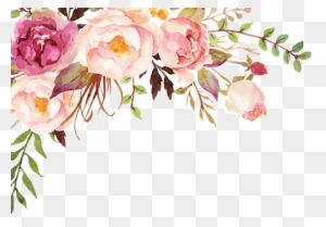 Watercolour Flowers Corner Image - Graduation Party Invitations Floral ...