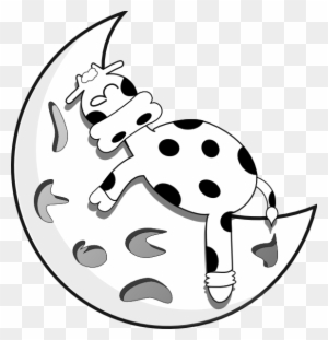 Cow Sleeping On The Moon Svg Clip Arts Download - Cow On The Moon ...