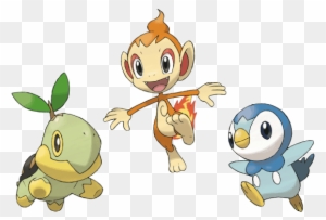 Turtwig, Chimchar Ja Piplup - Pokemon Gen 4 Starters - Free Transparent ...