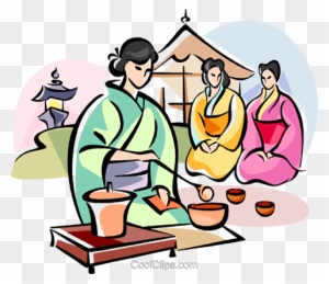 Japanese Girl Serving Tea Royalty Free Vector Clip - Japanese Tea ...