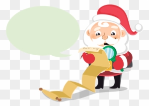 Santa Checking List Cartoon Bubble Transparent Png - Christmas Day ...