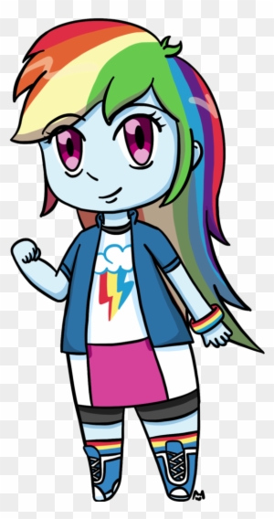 Chibi Rainbow Dash Human By Neko San Art - Cartoon - Free Transparent ...