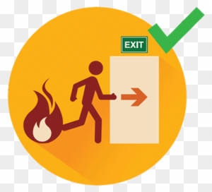 Emergency Clipart Fire Escape - Fire Exit Circle Logo Transparent ...