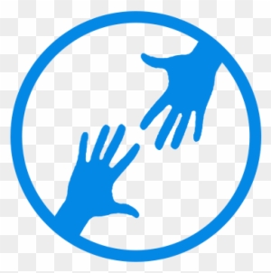 Blue Hands Reach Out In Circle - Outreach Icon Blue - Free Transparent ...