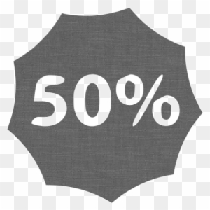 Grey Wall 50 Percent Badge Icon - Number - Free Transparent PNG Clipart ...