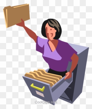 Businesswoman In A Filing Cabinet Royalty Free Vector - Illustration ...
