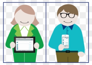 Ariett Customers Using Mobile User Interface - Cartoon - Free ...