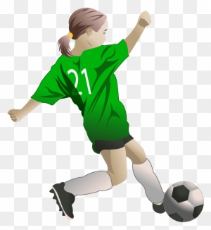 Fancy Design Clipart Soccer Player Playing Girl Coloured - Soccer Ball ...