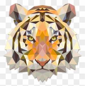 Tiger Clipart Png Image 02 - Geometric Tiger - Free Transparent PNG ...