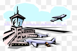 Vector Illustration Of Airport Air Traffic Control - Air Traffic ...