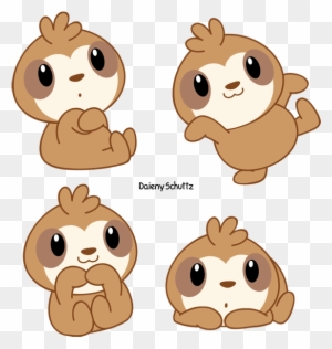 Chibi Sloth By Daieny - Sloth Kawaii - Free Transparent PNG Clipart ...