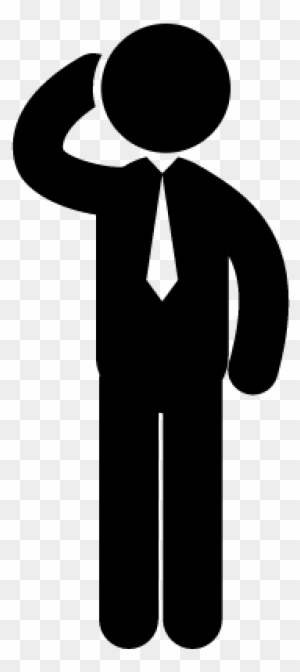 Standing Businessman Thinking With His Right Hand On - Man Thinking ...