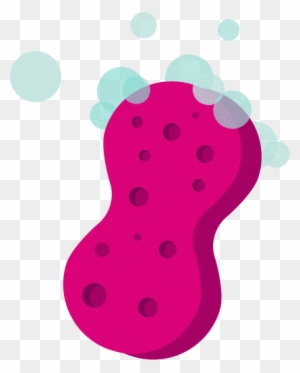 Sponge - Pink Sponge With Soap Cartoon - Free Transparent PNG Clipart ...
