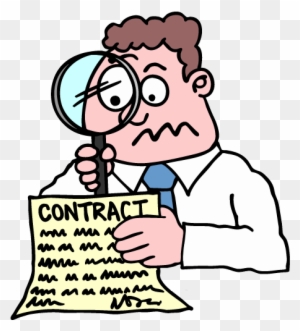 Clipart Man Reading A Contract With Magnifying Glass - Magnifying Glass ...