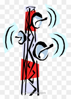 Microwave Tower Royalty Free Vector Clip Art Illustration - Radio Tower ...