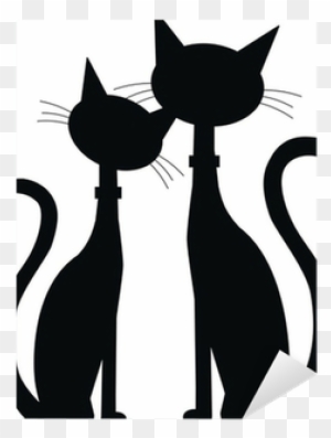 Silhouettes Of Two Cats - Free Transparent PNG Clipart Images Download