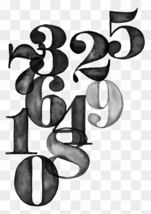 Watercolor Numbers On Typography Served - Number Design Png - Free ...