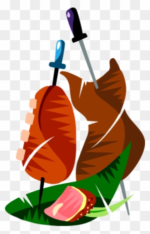 Vector Illustration Of Churrasco Beef Or Grilled Meat - Barbecue Vetor ...