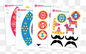5 De Mayo Cupcake Wrapper And Topper Printable Template - Party - Free ...
