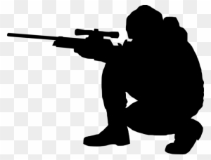 Sniper Clipart Crouch - Soldier Silhouette Embroidery Design - Free ...