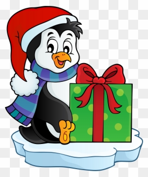 Black And White Christmas Penguin Clipart - Christmas Polar Bear Clip ...