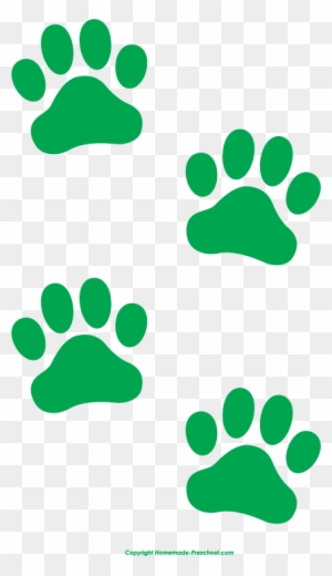 Green Paw Print Border