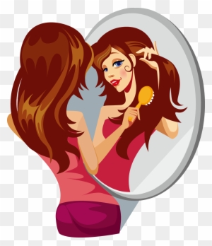Girl Fixing Her Hair Clipart - Free Transparent PNG Clipart Images Download