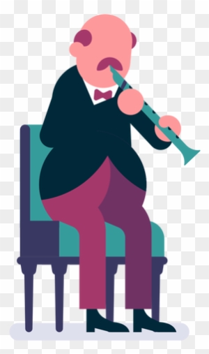 Orchestra Flutist Cartoon Transparent Png - Orquesta Vector - Free ...
