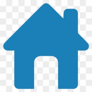 Simple Home Shape With Solid Roof Outline Icon - Blue Home Icon - Full ...