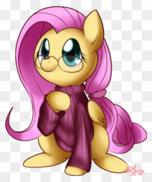 Solar-slash, Clothes, Fluttershy, Glasses, Ponytail, - Mlp Ponies In ...