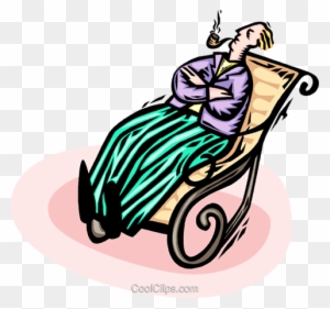 Sitting In A Rocking Chair Smoking A Pipe Royalty Free - Illustration ...