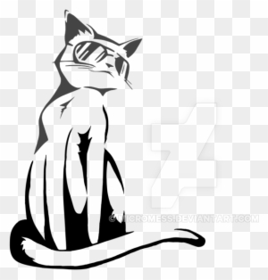 Cool Cat Outline By Micromess - Cool Cat - Macbook Or Laptop Decal ...
