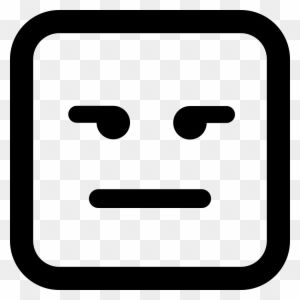 Angry Face Of Square Shape Outline Comments - Square Sad Face - Free ...