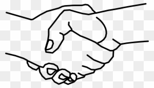 Black White Handshake Clipart - Hands Shaking Drawing Easy - Free ...