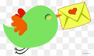 Small Bird Flying With Love Letter - Flying Bird With Letter - Free ...