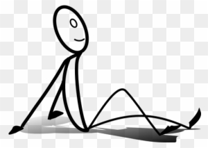 Stickman Sit Relax Watch Smile Friendly De - Draw A Stick Figure ...