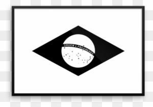 Brazil Flag Wall Art - Brazil Flag Black White - Free Transparent PNG ...