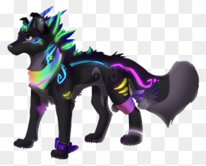 Rainbow Anime Wolf
