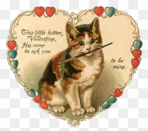 Vintage Valentine With Kitten - Happy Valentines Day Cat - Free ...