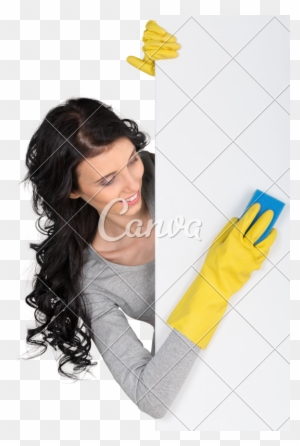 Cleaning Woman Showing Sign Poster - Cleaning - Free Transparent PNG ...