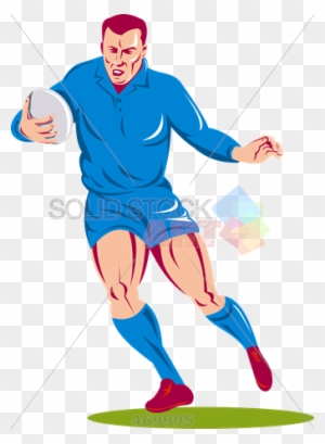 Stock Illustration Of Retro Cartoon Rendering Of Rugby - Rugby Player ...
