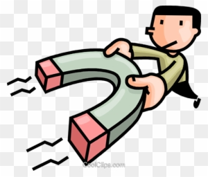 Man With A Magnet Royalty Free Vector Clip Art Illustration - Force Of ...