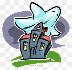 Haunted House And Ghost Royalty Free Vector Clip Art - Clip Art House ...
