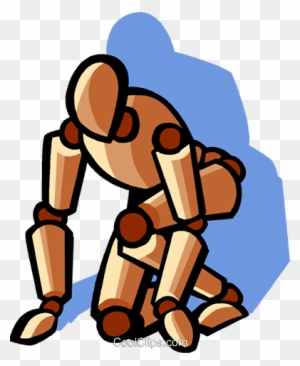 Runner In The Set Position Royalty Free Vector Clip - Cartoon - Free ...
