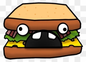 Scared Sandwich By Zimonitrome - Cartoon - Free Transparent PNG Clipart ...