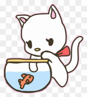 Cat Catching Fish Cartoon - Free Transparent PNG Clipart Images Download